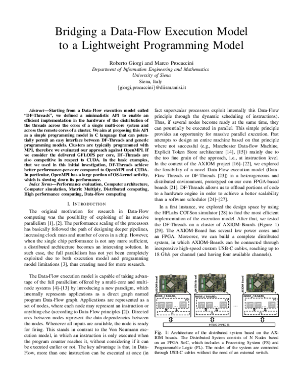 (PDF) Bridging a Data-Flow Execution Model to a Lightweight Programming Model