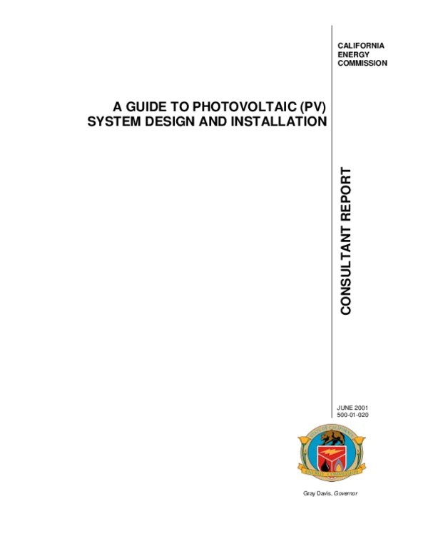 (PDF) A Guide to Photovoltaic (PV) System Design and Installation