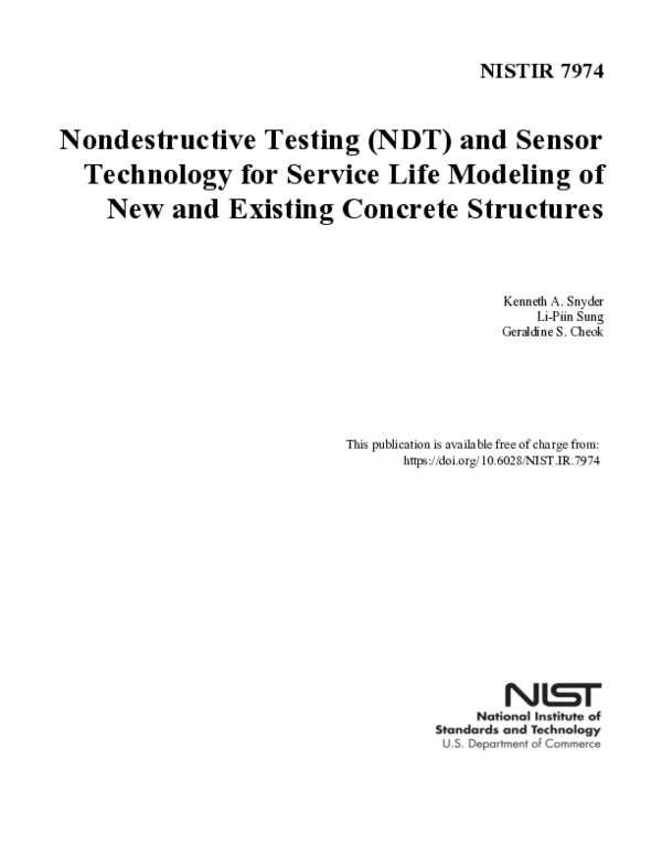 (PDF) Nondestructive Testing (NDT) and sensor technology for service ...