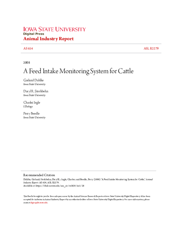 (PDF) A Feed Intake Monitoring System for Cattle | Garland Dahlke ...