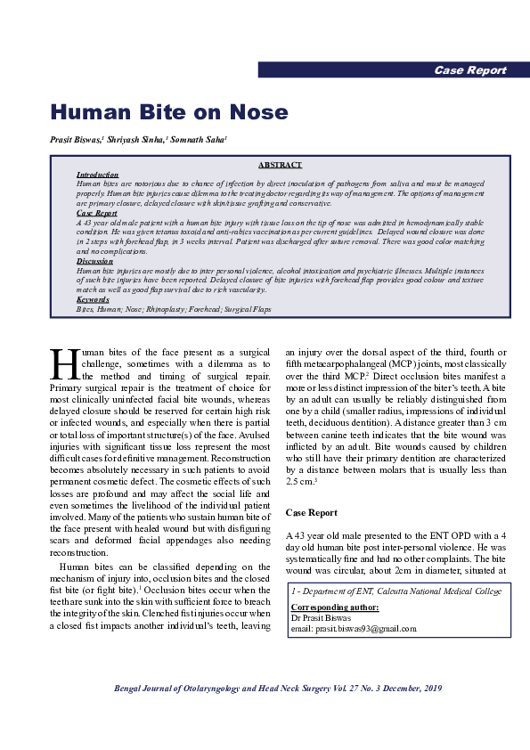 (PDF) Human Bite on Nose