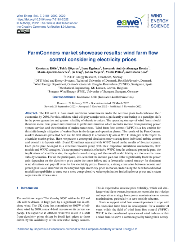 (PDF) FarmConners market showcase results: wind farm flow control ...