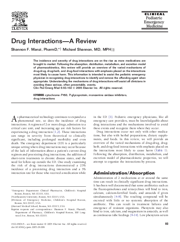 (PDF) Drug Interactions—A Review