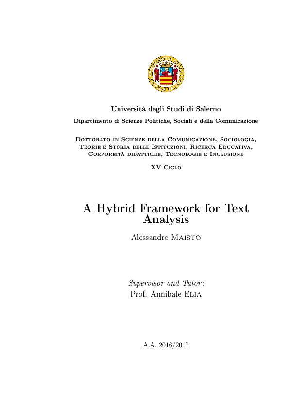 (PDF) A Hybrid Framework for Text Analysis
