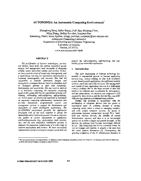 (PDF) Autonomia: an autonomic computing environment