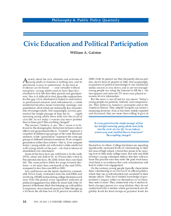 (PDF) Civic Education and Political Participation