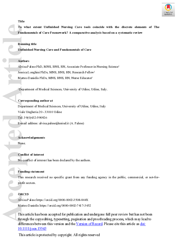 (PDF) To what extent Unfinished Nursing Care tools coincide with the ...
