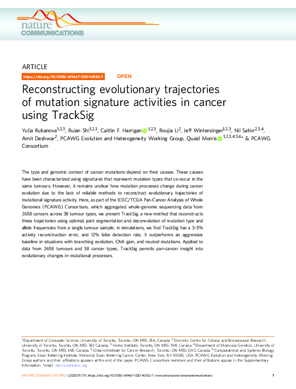 (PDF) Reconstructing evolutionary trajectories of mutation signature ...