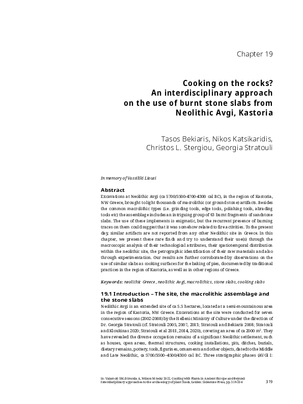 (PDF) Cooking on the rocks? An interdisciplinary approach on the use of ...