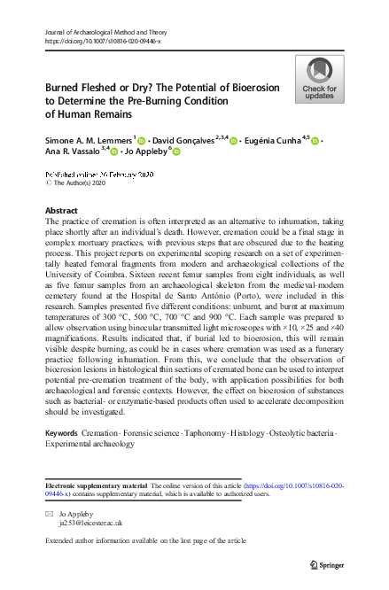 (PDF) Burned Fleshed or Dry? The Potential of Bioerosion to Determine ...