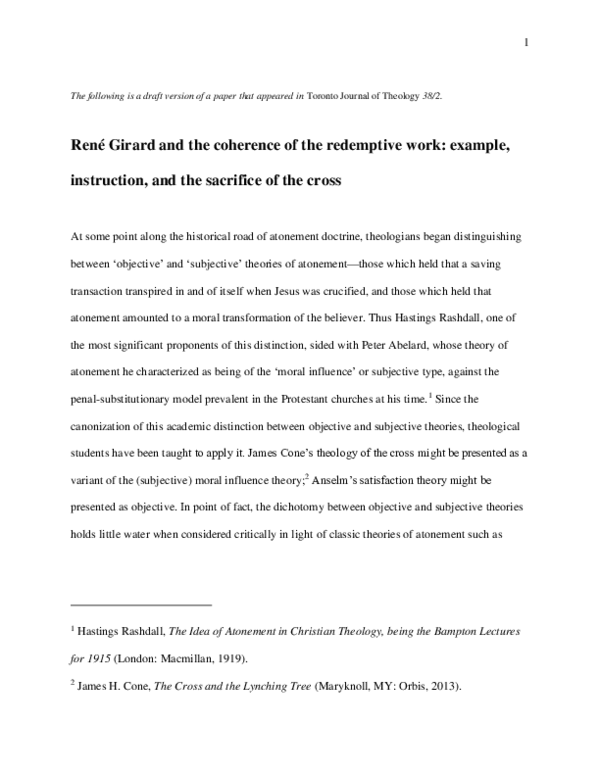 (PDF) The Coherence of the Redemptive Work draft