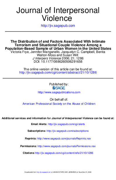 (PDF) The Distribution of and Factors Associated With Intimate ...