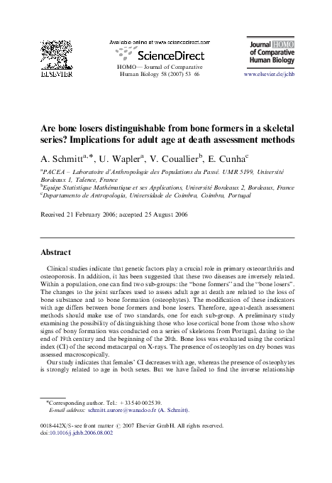 (PDF) Are bone losers distinguishable from bone formers in a skeletal ...