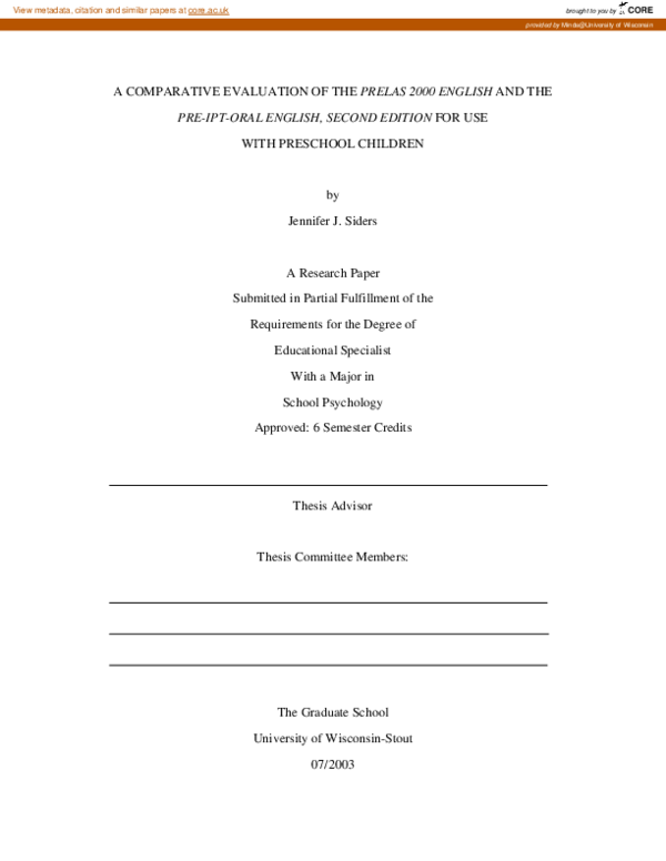 (PDF) A comparison evaluation of the preLAS 2000 English and the Pre ...