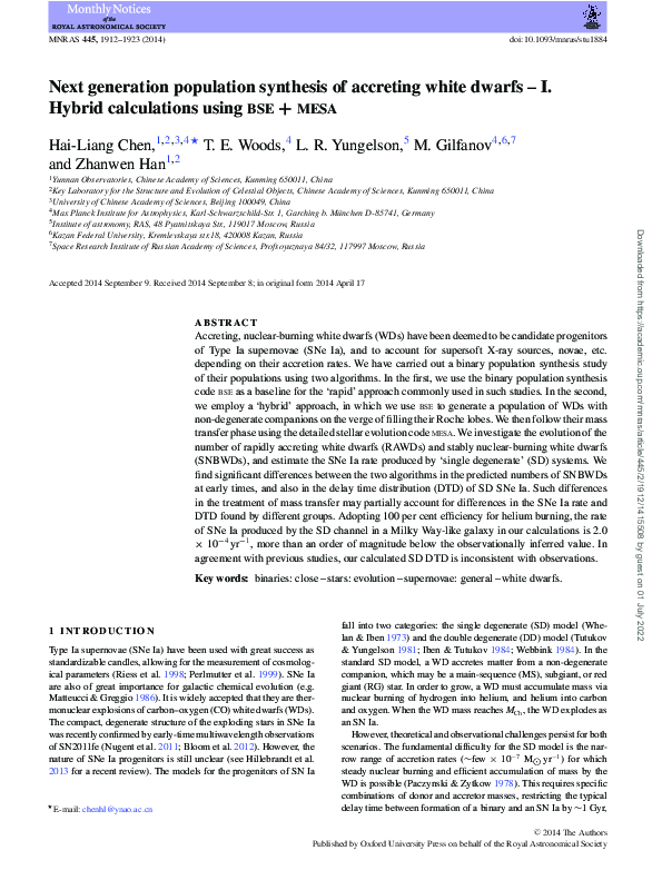 (PDF) Next generation population synthesis of accreting white dwarfs ...