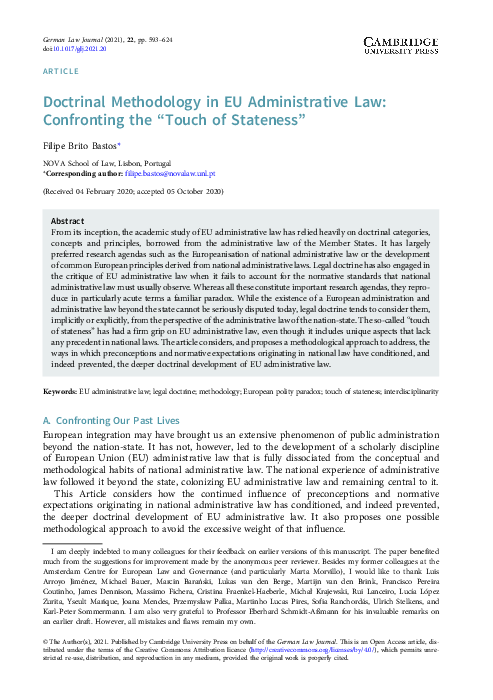 (PDF) Doctrinal Methodology in EU Administrative Law: Confronting the ...