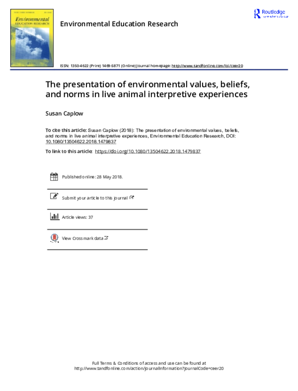 (PDF) The presentation of environmental values, beliefs, and norms in ...