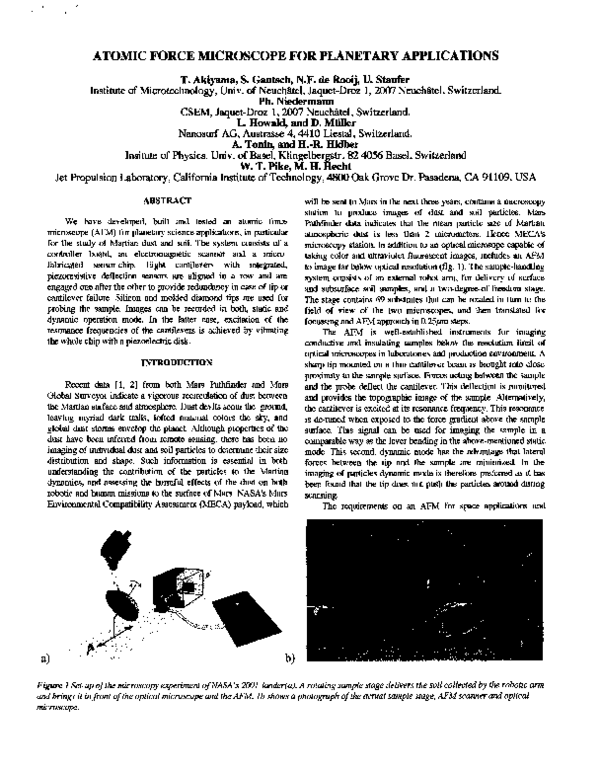 (PDF) Atomic force microscope for planetary applications
