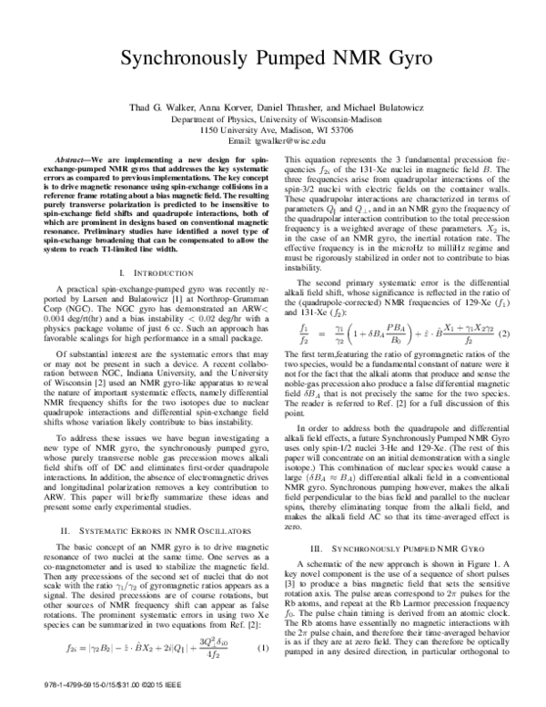 (PDF) Synchronously pumped NMR gyro