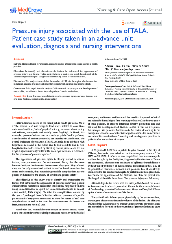(PDF) Pressure injury associated with the use of TALA. Patient case ...