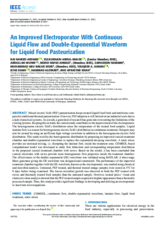 (PDF) An Improved Electroporator With Continuous Liquid Flow and Double ...