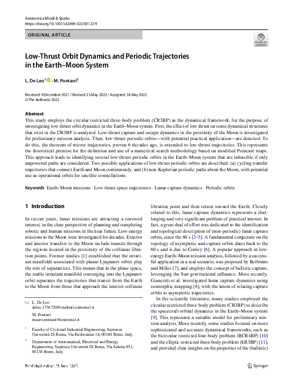 Pdf Low Thrust Orbit Dynamics And Periodic Trajectories In The Earth