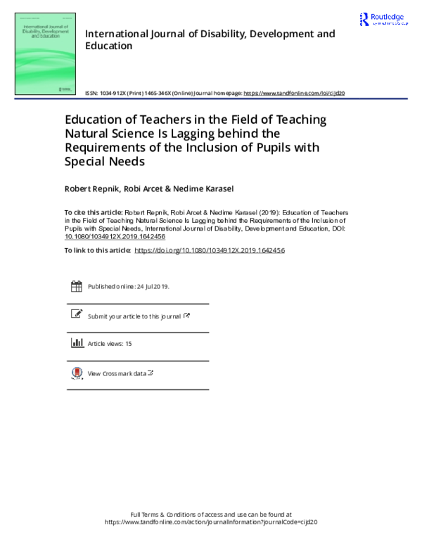 (PDF) Education of Teachers in the Field of Teaching Natural Science Is ...