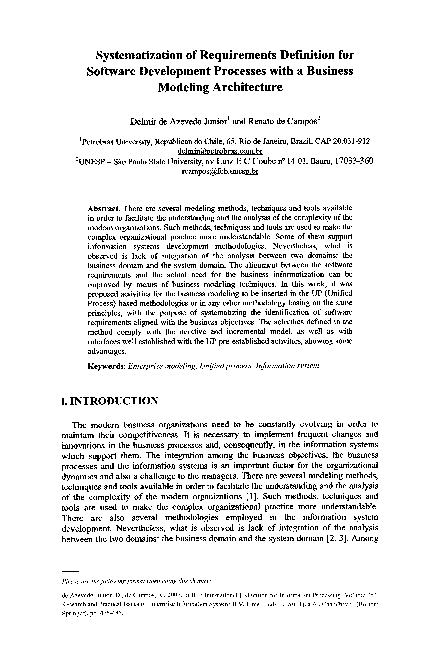 (PDF) Systematization of Requirements Definition for Software ...