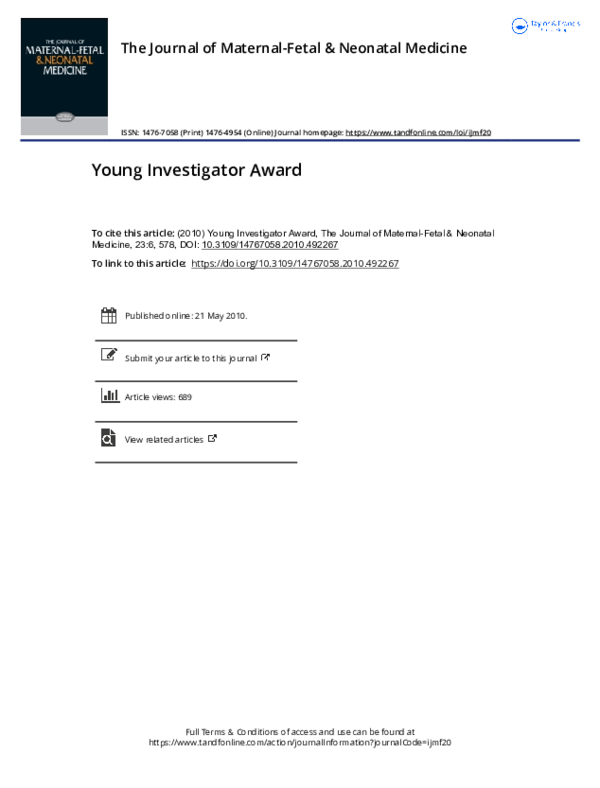 (PDF) Young Investigator Award