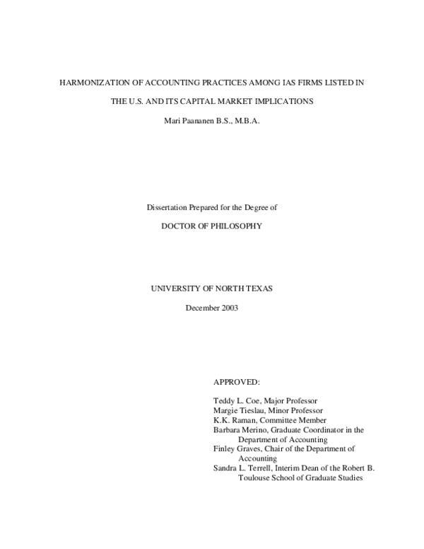 (PDF) Harmo in Nization of Accounting Practices Among Ias Firms Listed ...