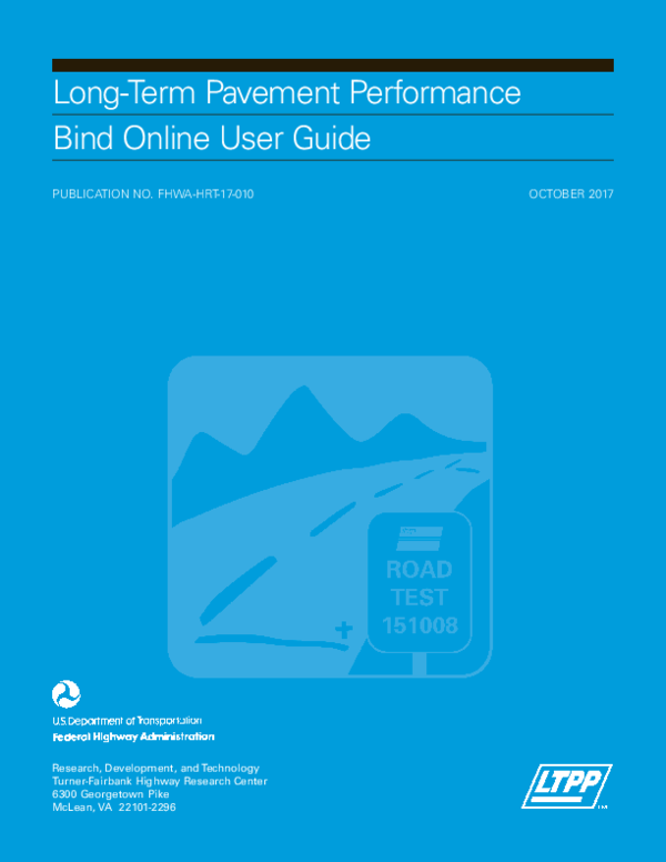 (PDF) Long-Term Pavement Performance Bind Online User Guide