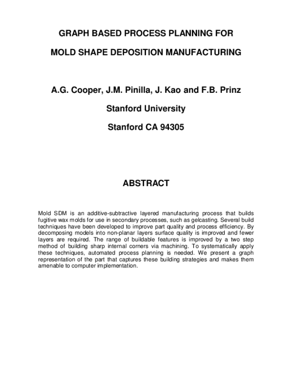 (PDF) Graph Based Process Planning for Mold Shape Deposition Manufacturing
