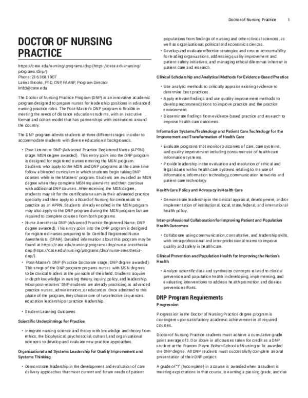 (PDF) Doctor of Nursing Practice