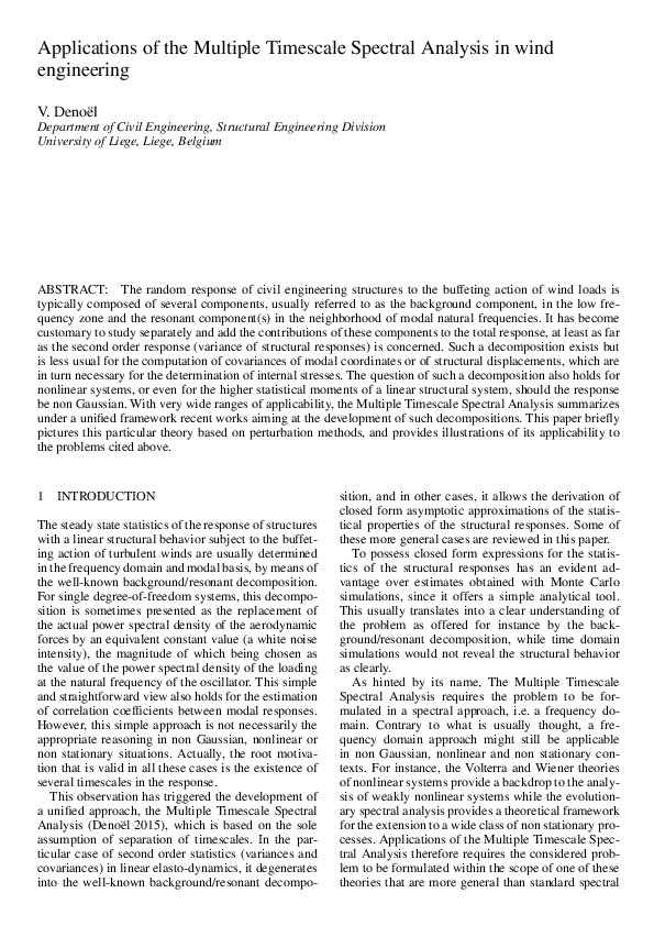 Applications of the multiple timescale spectral analysis in wind ...