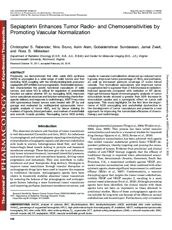 (PDF) Sepiapterin Enhances Tumor Radio- and Chemosensitivities by ...