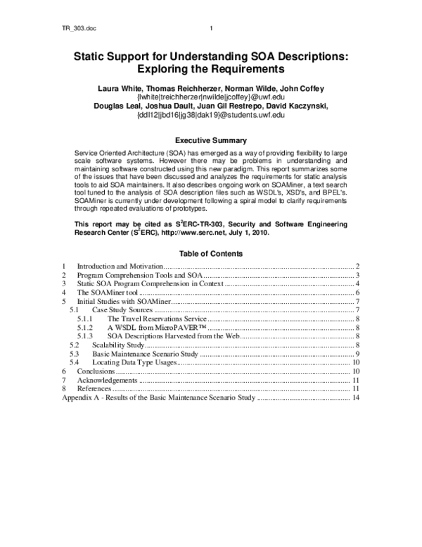 (PDF) Static Support for Understanding SOA Descriptions: Exploring the ...