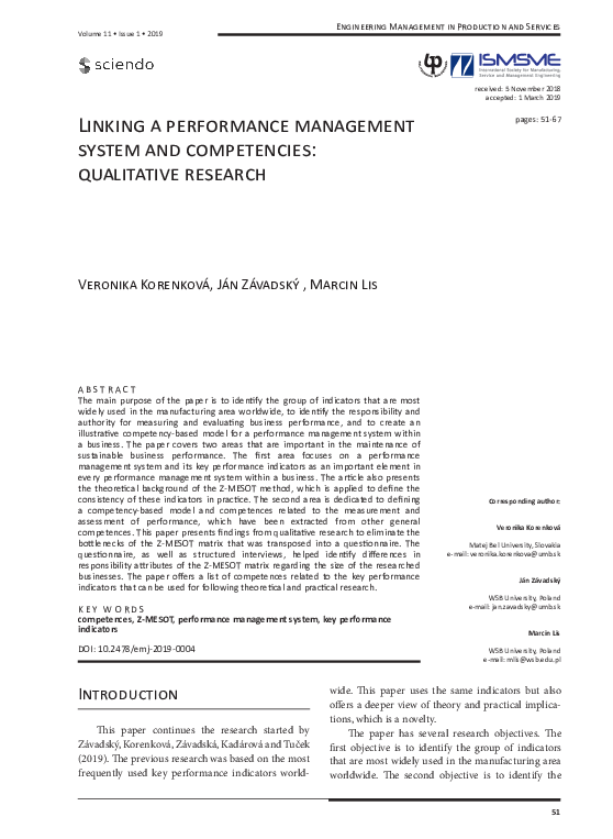 (PDF) Linking a performance management system and competencies ...