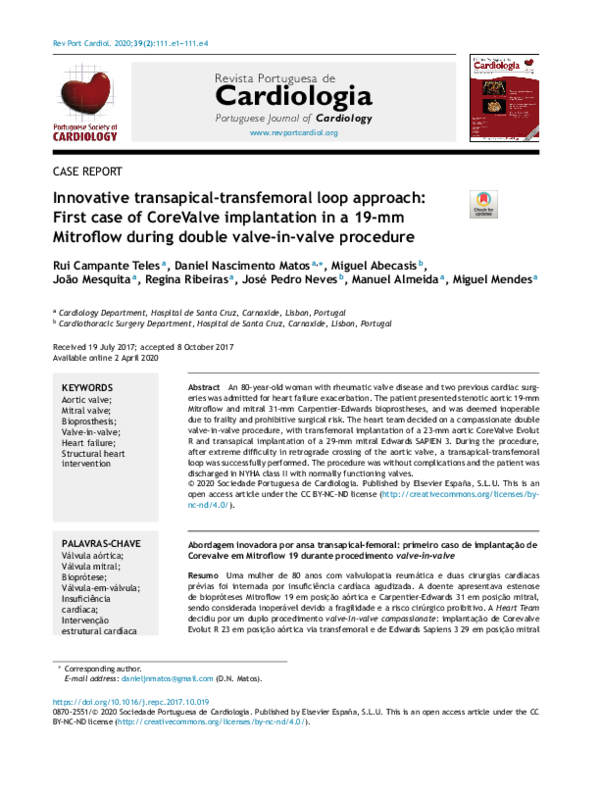 (PDF) Innovative transapical-transfemoral loop approach: First case of ...