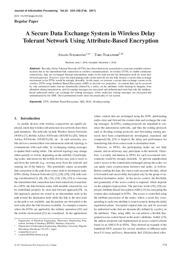 (PDF) A Secure Data Exchange System in Wireless Delay Tolerant Network ...