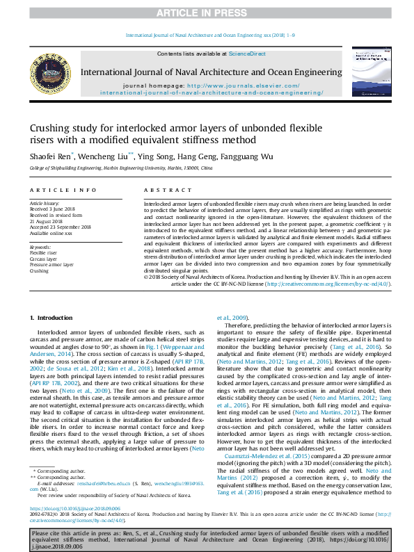 (PDF) Crushing study for interlocked armor layers of unbonded flexible ...