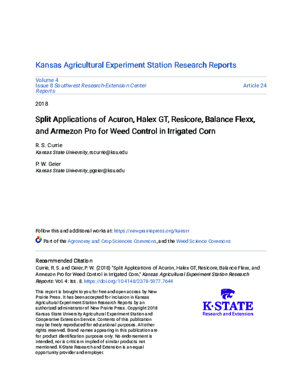 (PDF) Split Applications of Acuron, Halex GT, Resicore, Balance Flexx ...