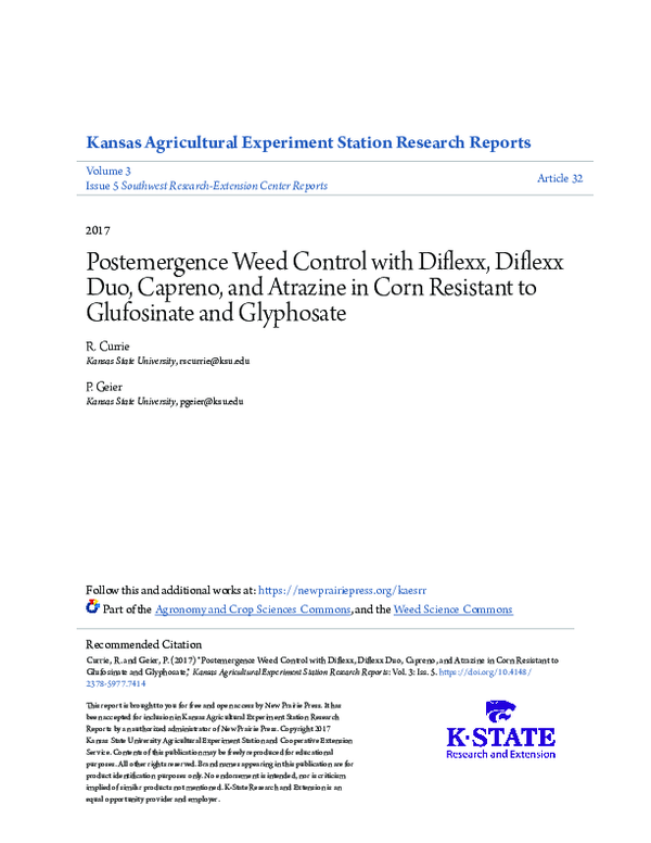 (PDF) Postemergence Weed Control with Diflexx, Diflexx Duo, Capreno ...
