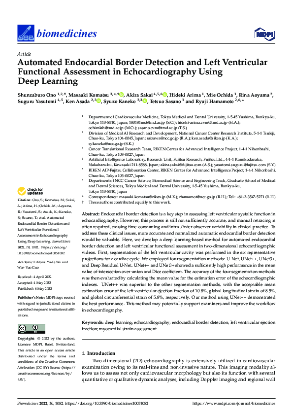 (PDF) Automated Endocardial Border Detection and Left Ventricular Functional Assessment in ...