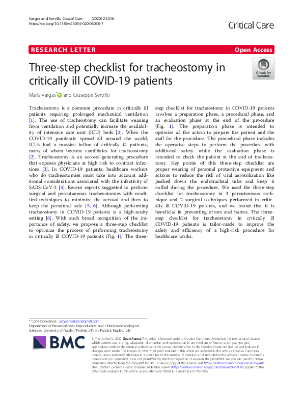 (PDF) Three-step checklist for tracheostomy in critically ill COVID-19 ...
