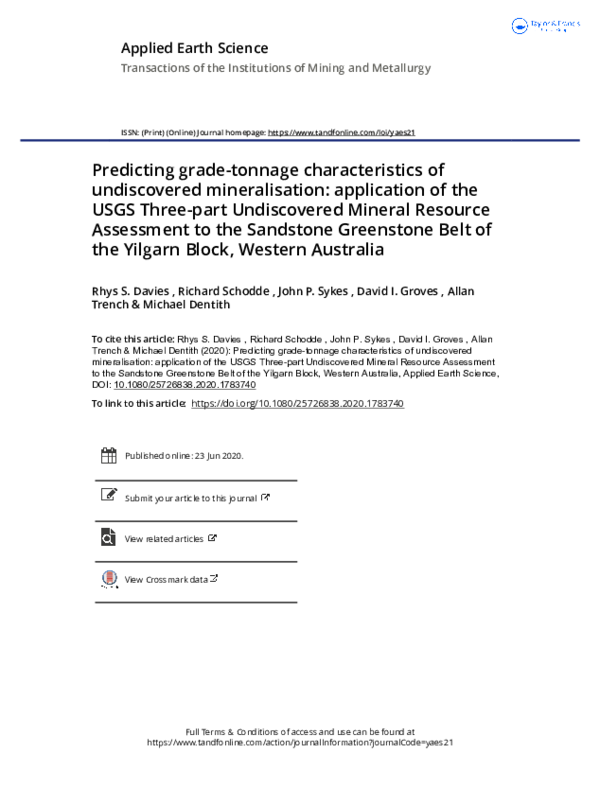 (PDF) Predicting grade-tonnage characteristics of undiscovered ...
