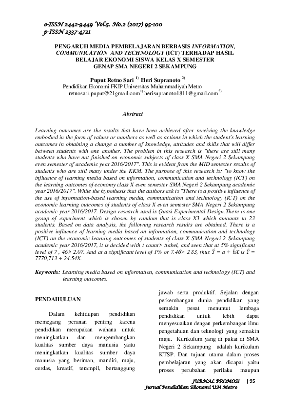 (PDF) Pengaruh Media Pembelajaran Berbasis Information, Communication and Technology (Ict ...