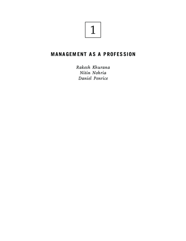 (PDF) Management as a Profession