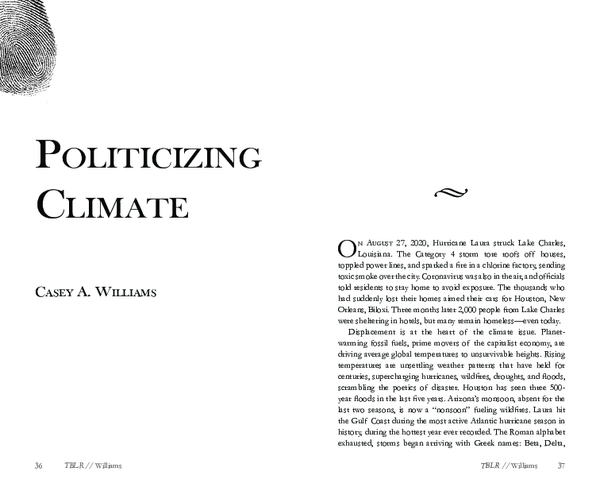 (PDF) Politicizing Climate