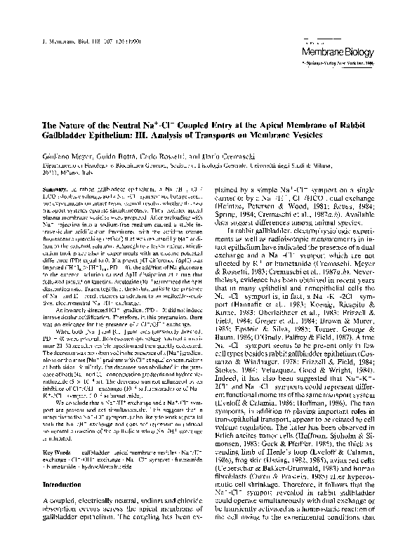 (PDF) The nature of the neutral Na+−Cl− coupled entry at the apical ...