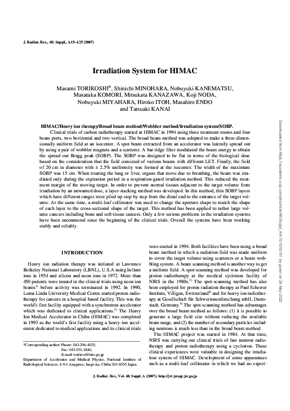 (PDF) Irradiation System for HIMAC